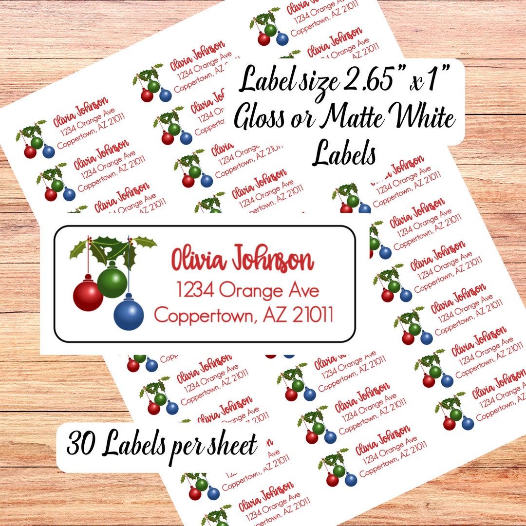 Return Address Label Christmas Return Label Christmas Card - Etsy