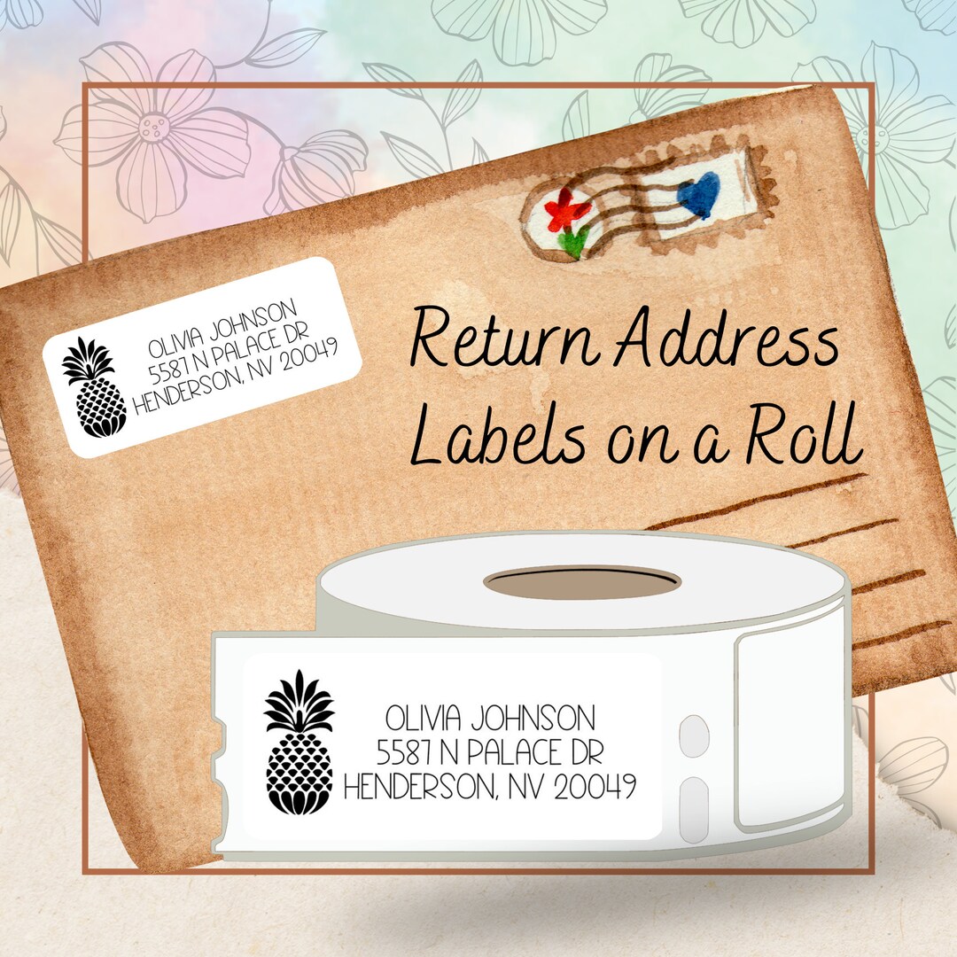 Tropical Pineapple Return Address Label Self-adhesive Labels on a Roll ...