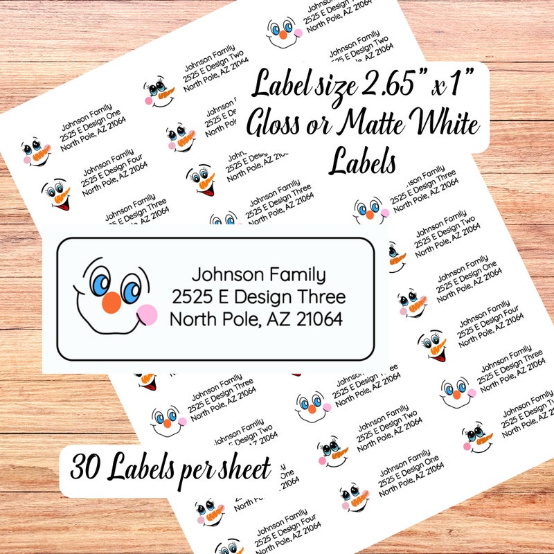 Snowman Labels - Etsy