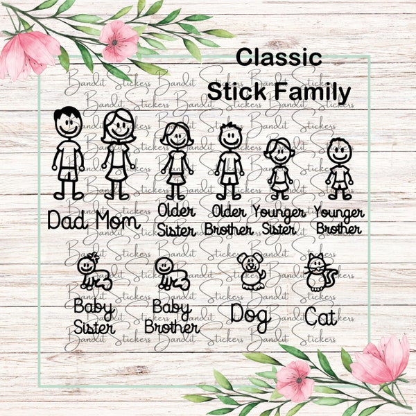 Stick Family Decal - Etsy