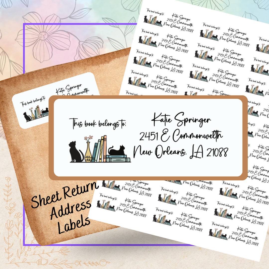 Return Address Labels, Book Lover Return Stickers, Book Club Gift ...