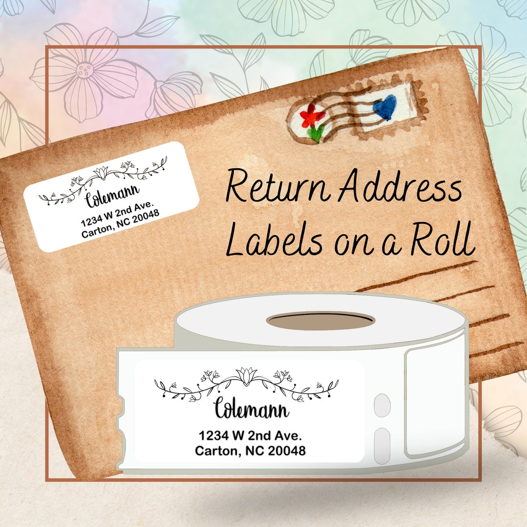 Return Address Label, Custom Floral Address Label, Personalized Bridal ...
