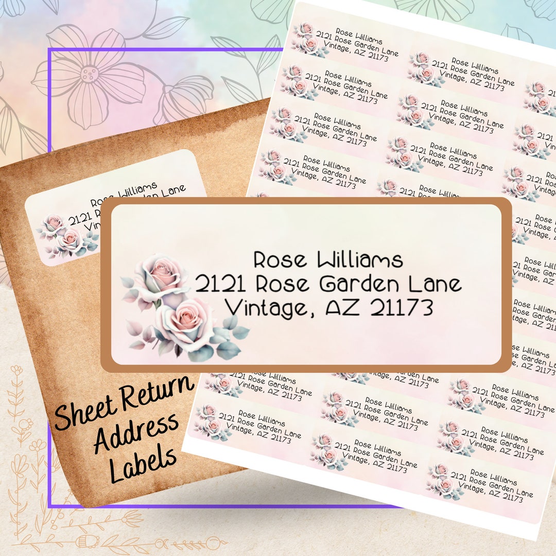 Vintage Style Roses, Return Address Label, Custom Personal Address ...