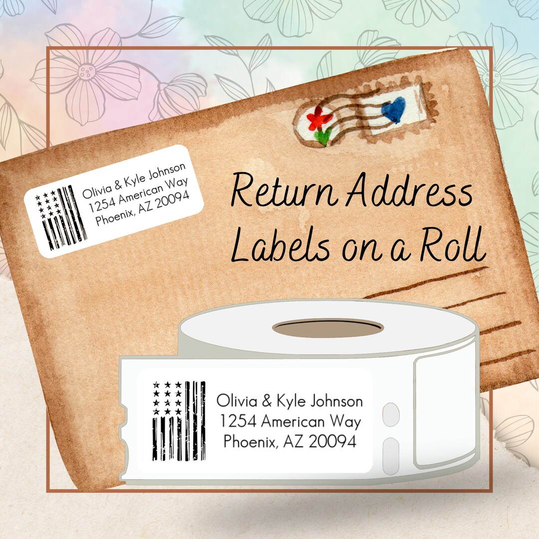 Return Address Labels, American Flag Tattered Design, Easy to Read Font ...
