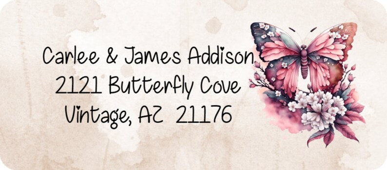 Watercolor Butterfly Return Address Labels: Custom Personalized Self ...
