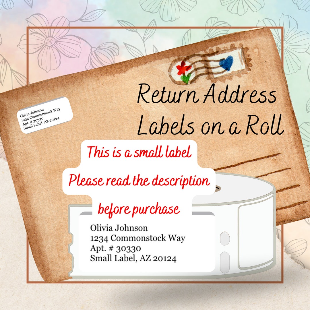 Custom Return Smaller Label, Block Font (3/4 X 2) Self-adhesive Labels ...