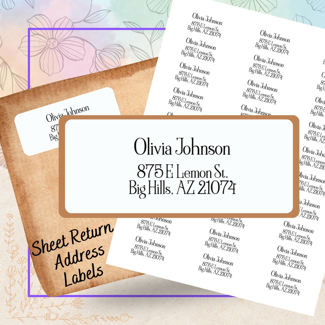 Block Font Return Address Labels: Personalized Business or Camp, Self ...