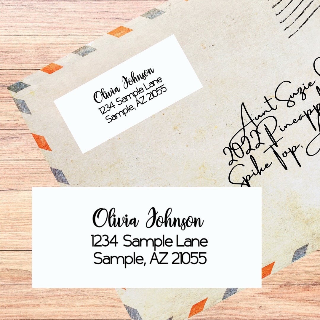 Custom Calligraphy Return Address Label Personalized Wedding Mailing ...