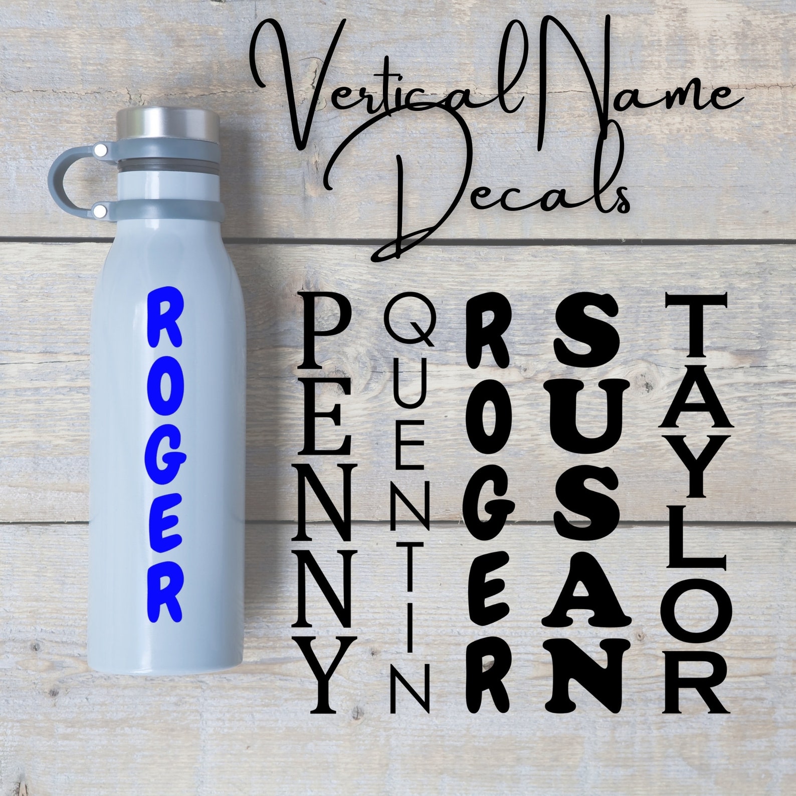 Vertical Vinyl Name Name Sticker Vertical Vinyl Decal - Etsy