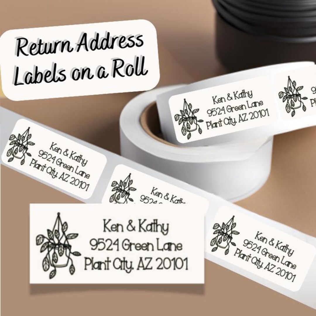 Hanging Plant Self-adhesive Return Address Labels on a Roll - Etsy