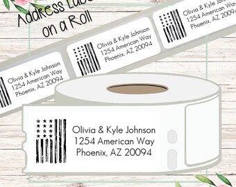 American Flag Return Address Labels - Etsy