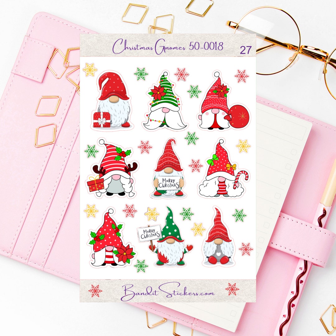 Christmas Gnome Stickers, Christmas Envelope Stickers, Gnome Envelope ...