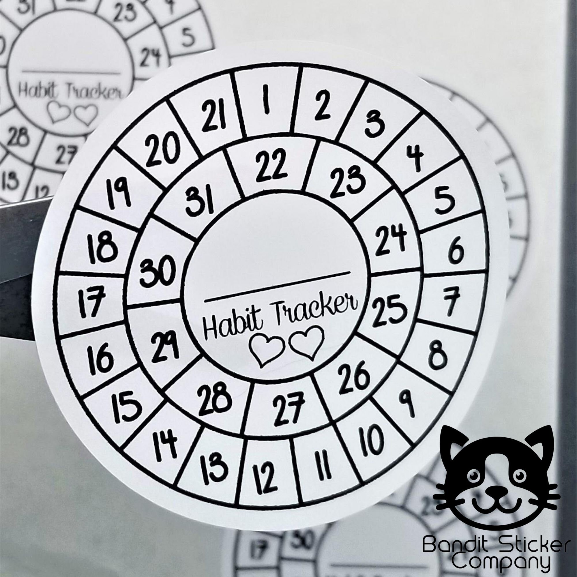Habit Tracker Circle Stickers Period Tracker Sticker Journal - Etsy
