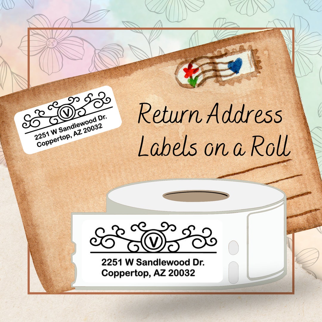 Return Address Labels, Personalized Floral Address Sticker, Custom Name Mailing Label ...
