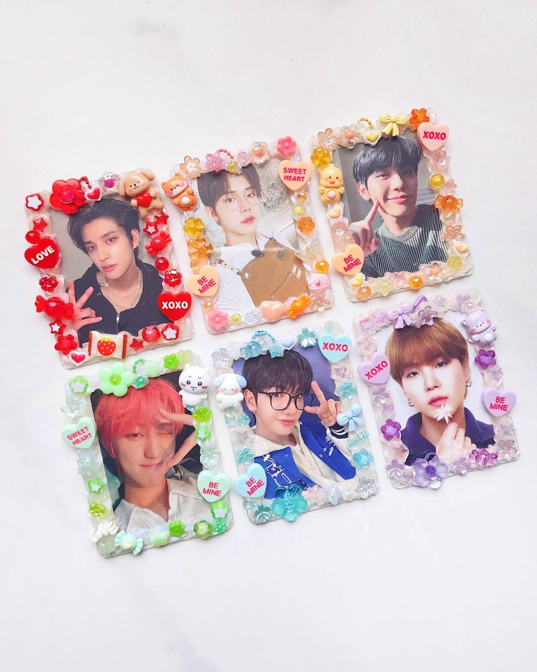 Valentine's Decoden Decorated Toploader Keychain - Kpop Deco Polco PC ...