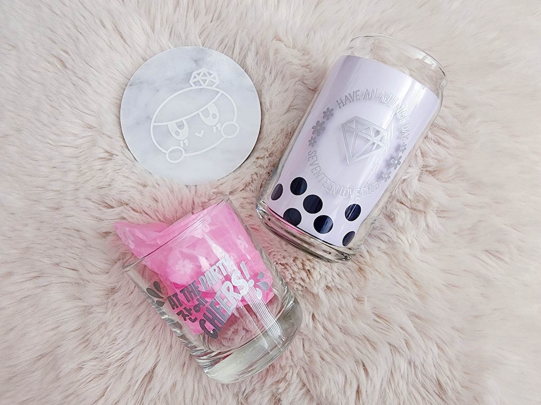Seventeen Carat Kpop Glass Cup - Korean Cafe Cup - Beer Can Glass ...