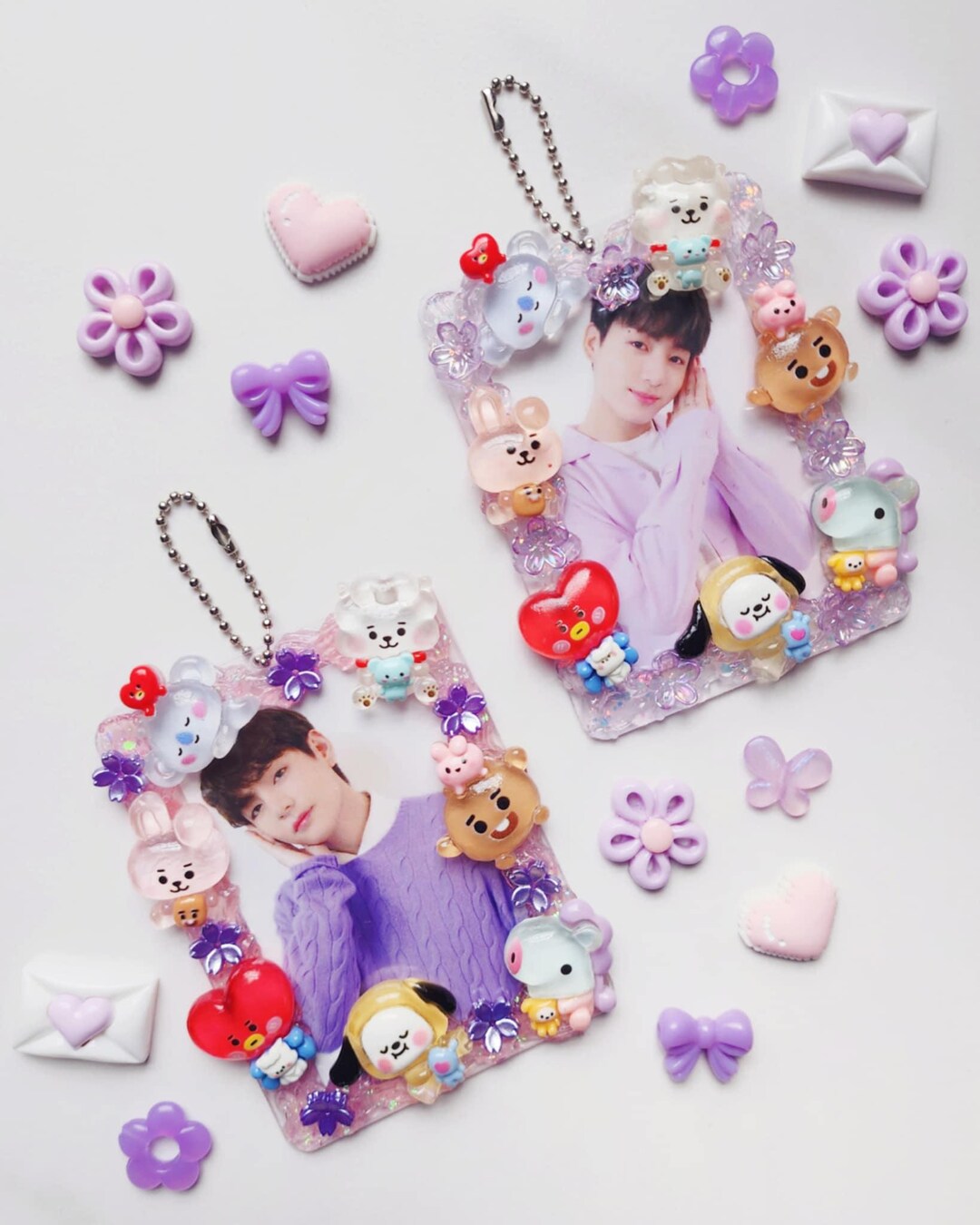 BTS Decoden Decorated Toploader Keychain - Kpop Deco Polco Polaroid ...