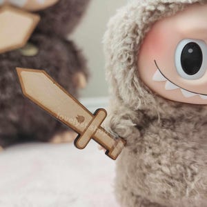 Labubu Zimomo Wooden Sword Accessory - Clothes - the Monsters - Etsy ...