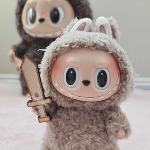 Labubu Zimomo Wooden Sword Accessory - Clothes - the Monsters - Etsy ...