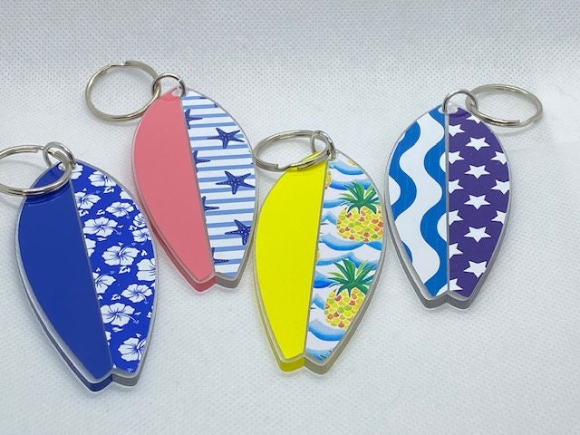 4 Long Surf Board Keychain - Etsy