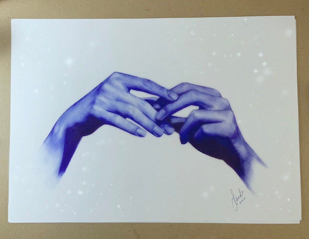 BTS V Hands Ballpoint Drawing : PRINT From Original Fanart - Etsy