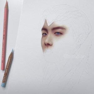 BTS J-hope ‘elf Prince’ Themed Colored Pencil Drawing : PRINT From ...