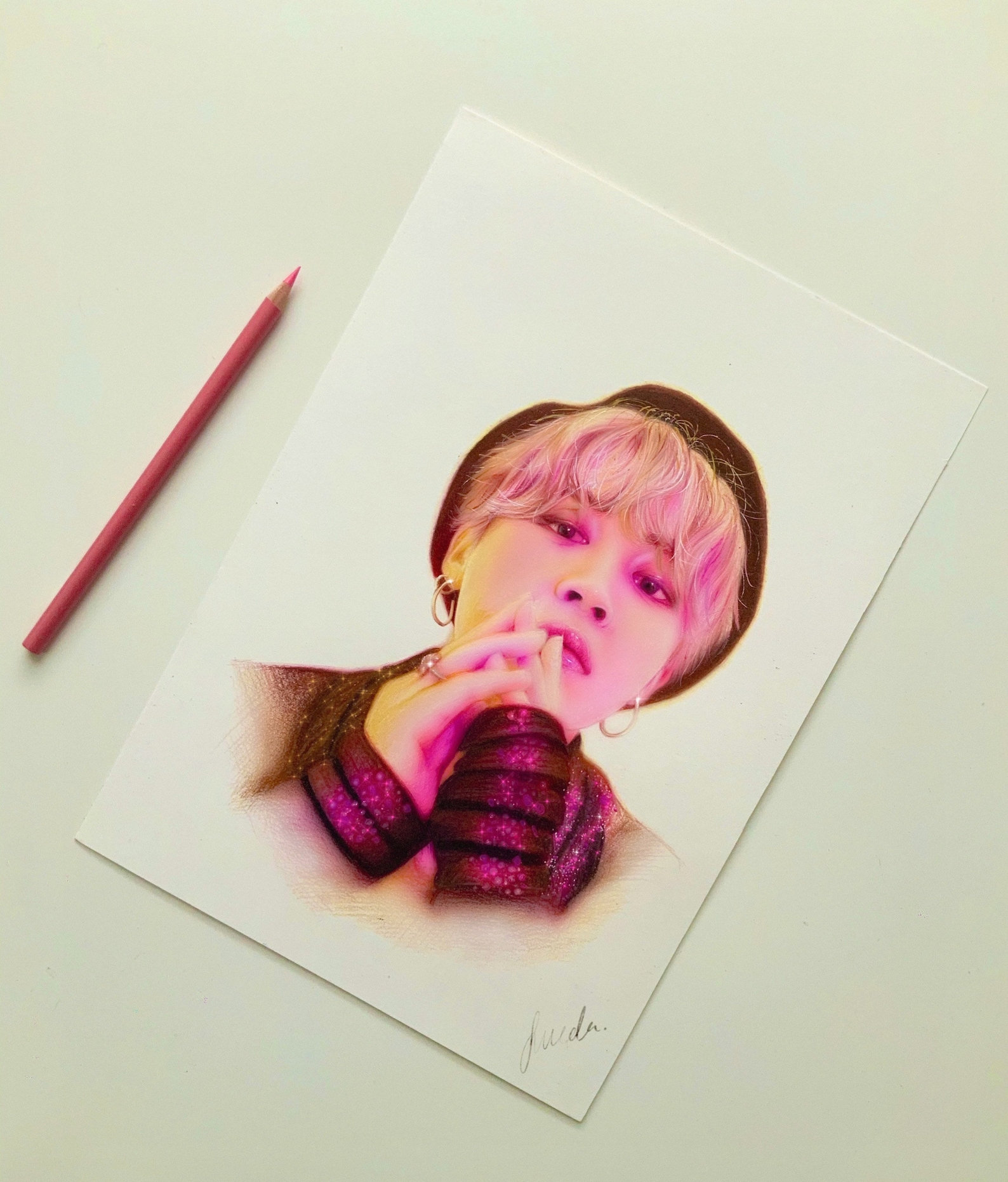 BTS Jimin Colored Pencil Drawing : PRINT From Original Fanart - Etsy