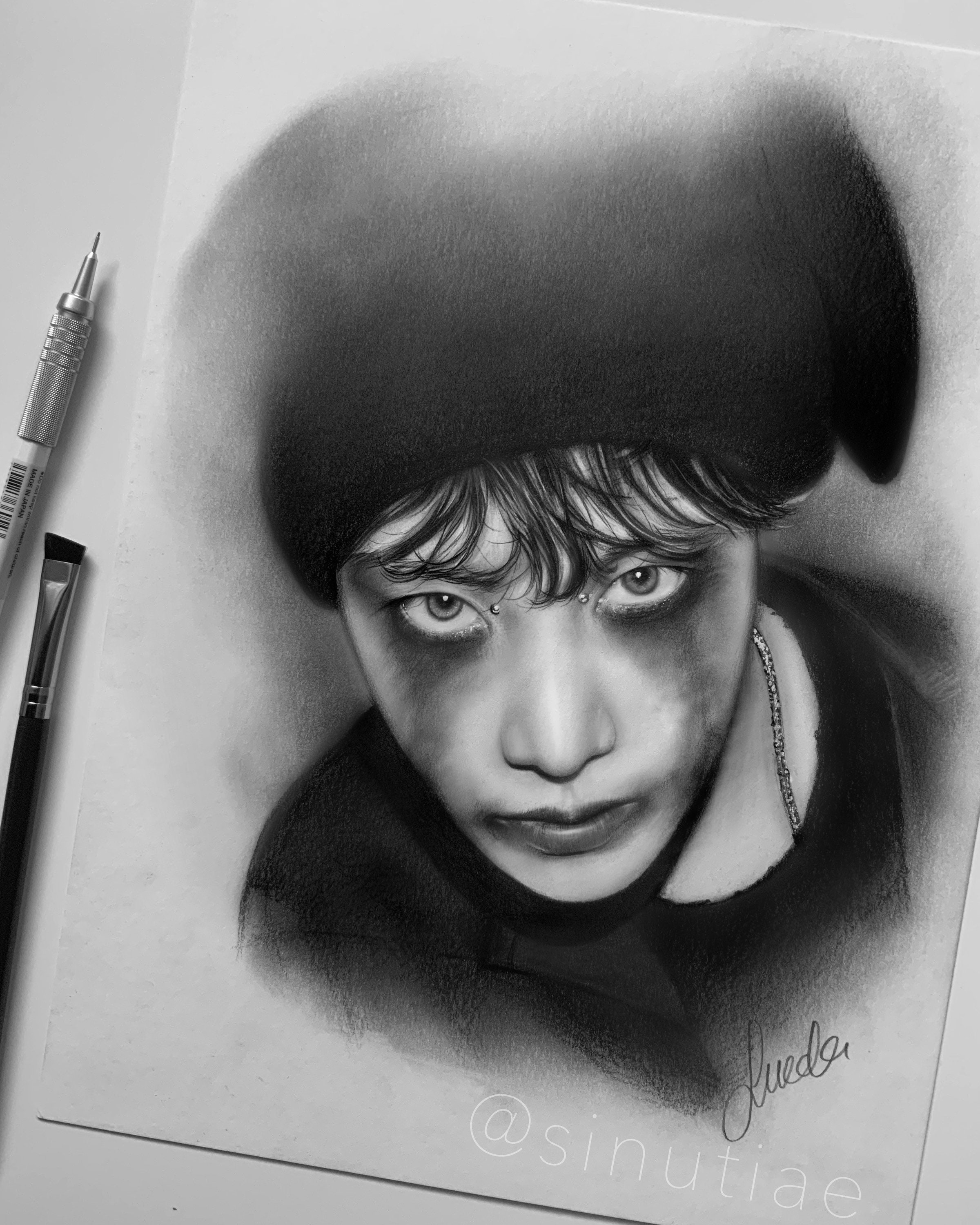 BTS J-hope 'jack' Themed Pencil Drawing : PRINT From - Etsy