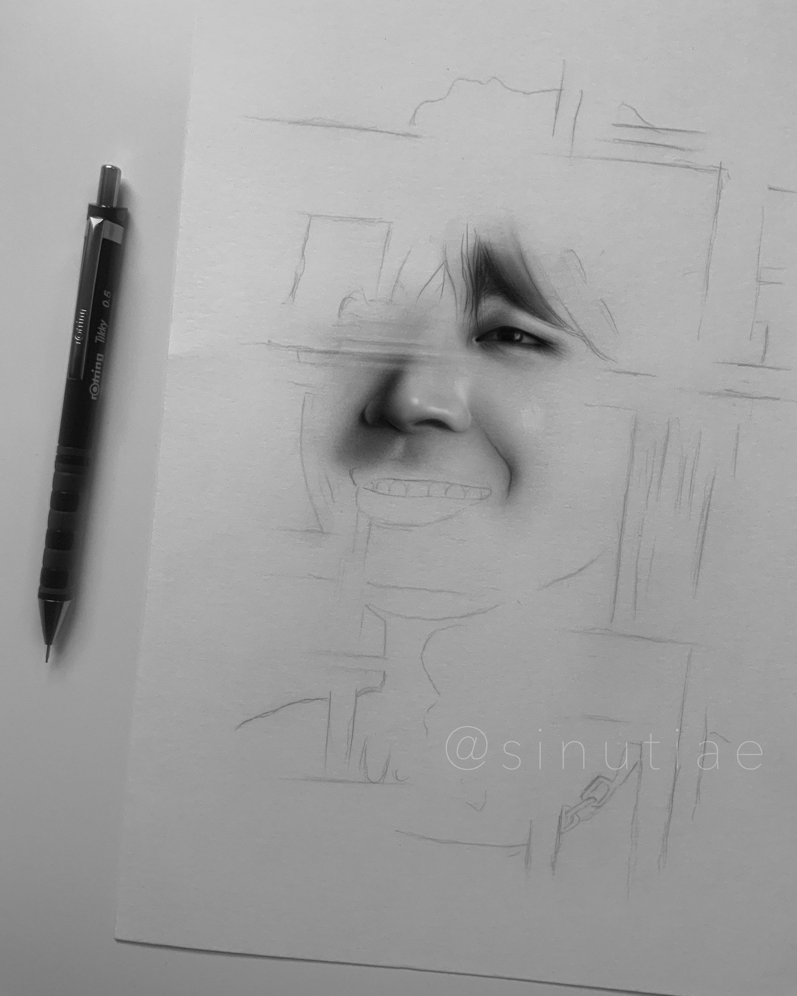 BTS Jimin Pencil Drawing : PRINT From Original Fanart - Etsy