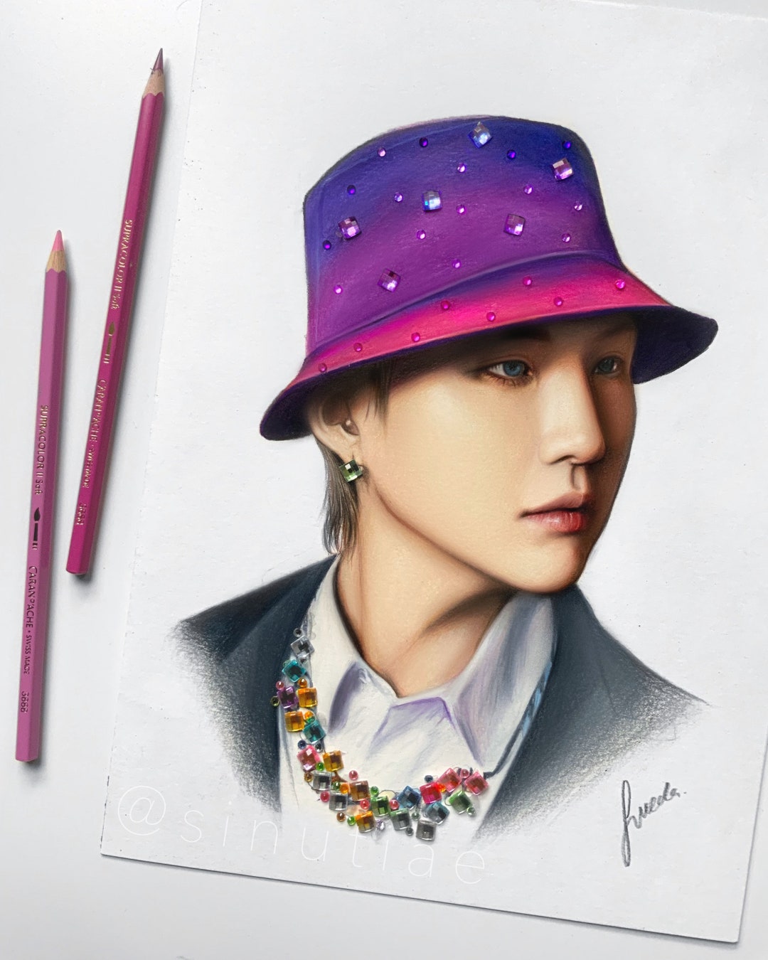 BTS Suga Colored Pencil Drawing : PRINT From Original Fanart - Etsy