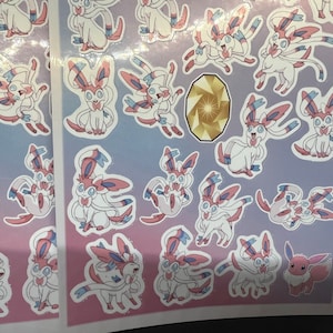 Anime Poke Eeveelution Cute Custom Made Vinyl Waterproof Sticker Sheet ...