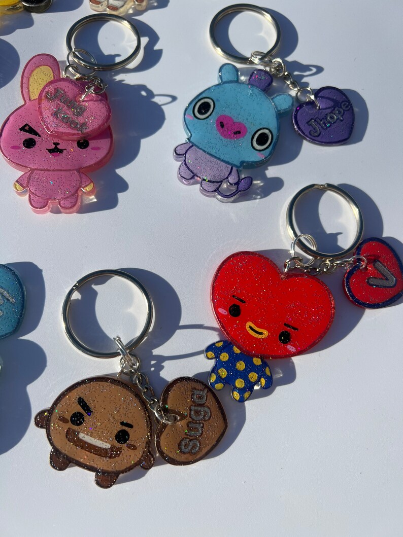 Bt21 Keychains, Bts, RJ, Cookie, Chimmy, Tata, Koya, Shooky, Mang, Van ...