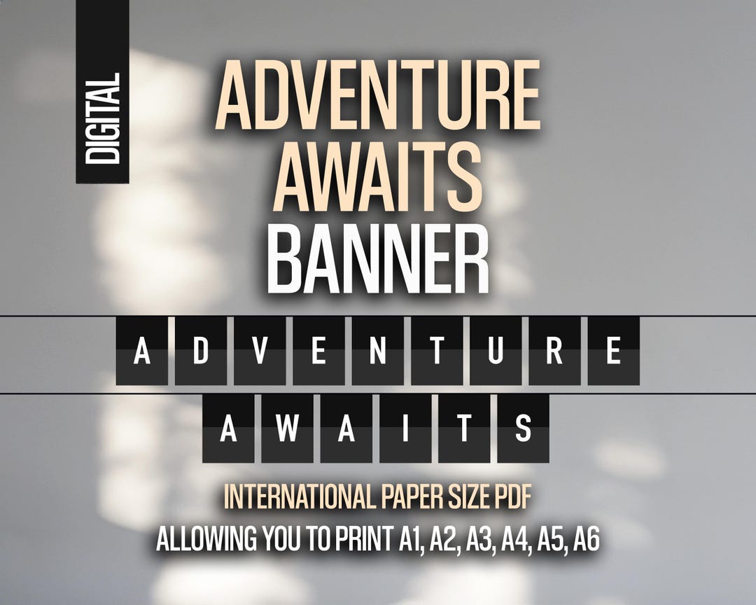 Printable 'adventure Awaits' Banner | Digital Download | DIY Departures ...
