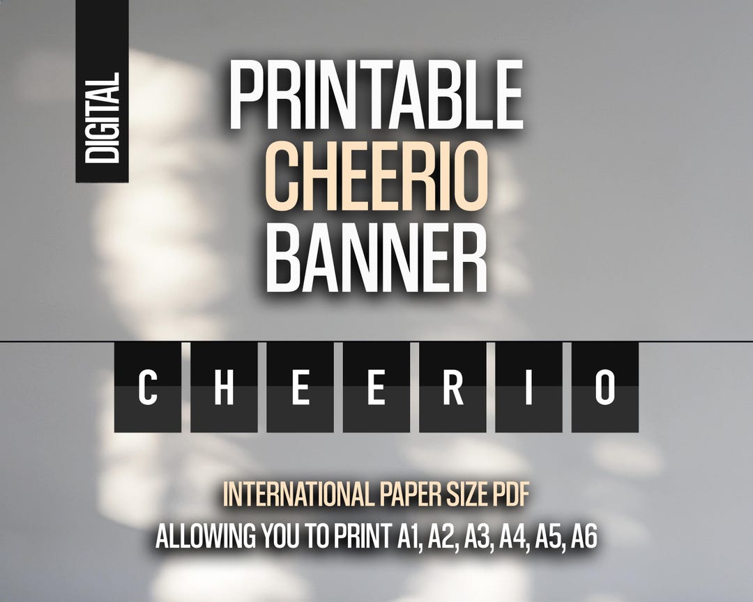 Printable Cheerio Banner | Digital Download | Travel Party Decor | DIY ...