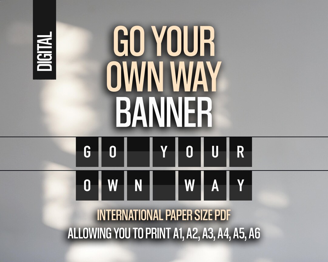 Printable Go Your Own Way Banner | Digital Download | Travel Party ...