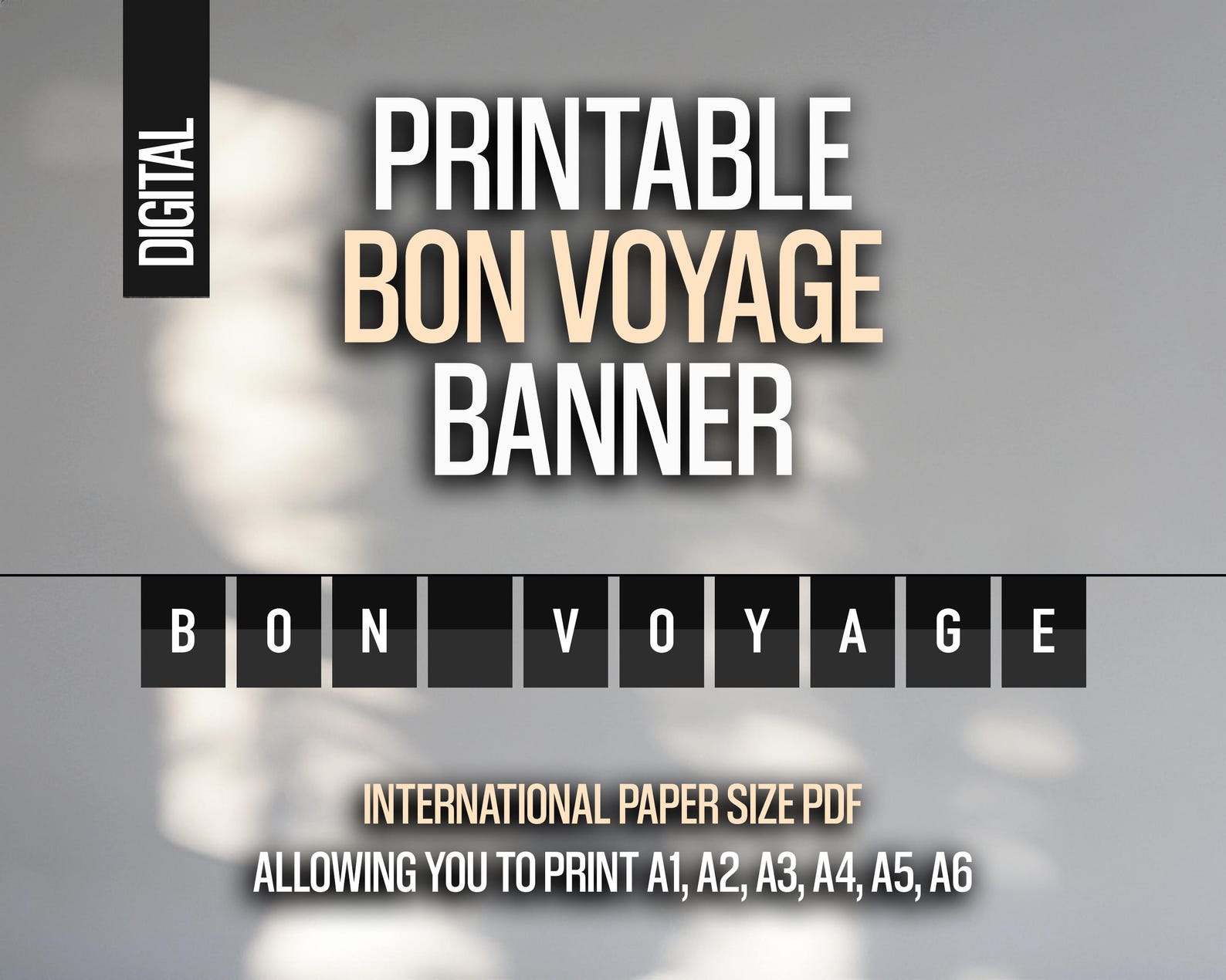 Printable 'bon Voyage' Banner | Digital Download | DIY Departures Board ...
