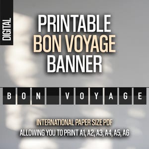Printable Bon Voyage Banner | Digital Download | Farewell Party Decor ...