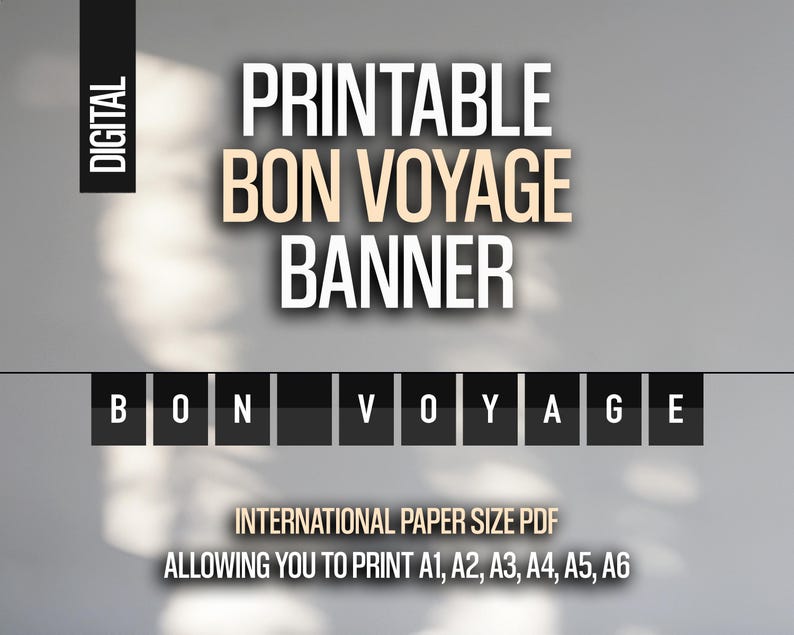 Printable Bon Voyage Banner | Digital Download | Farewell Party Decor ...