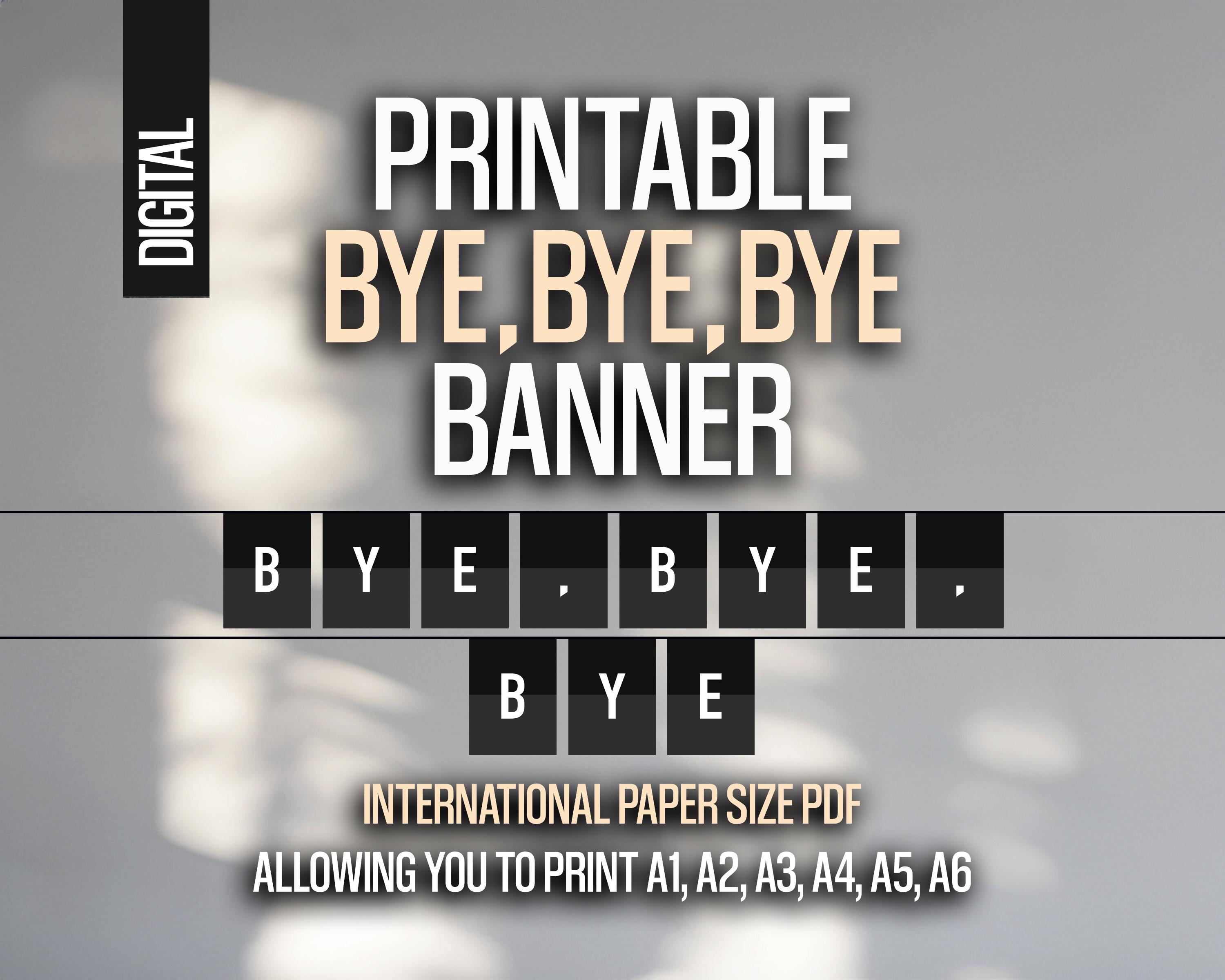 Printable 'bye, Bye, Bye' Banner | Digital Download | DIY Departures ...
