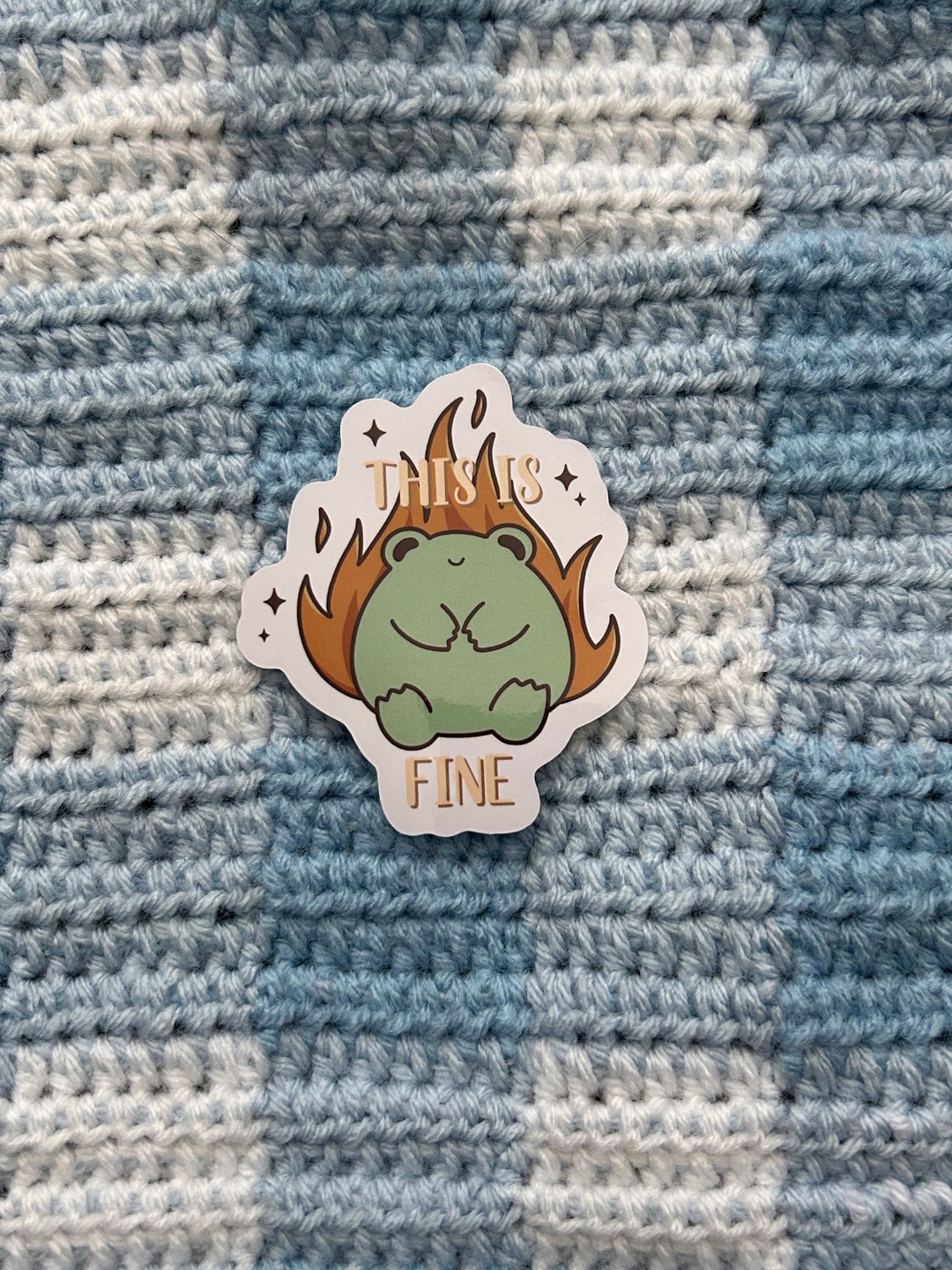 Fire Frog, “this is Fine” Frog, Emotional Support Frog Sticker - Etsy