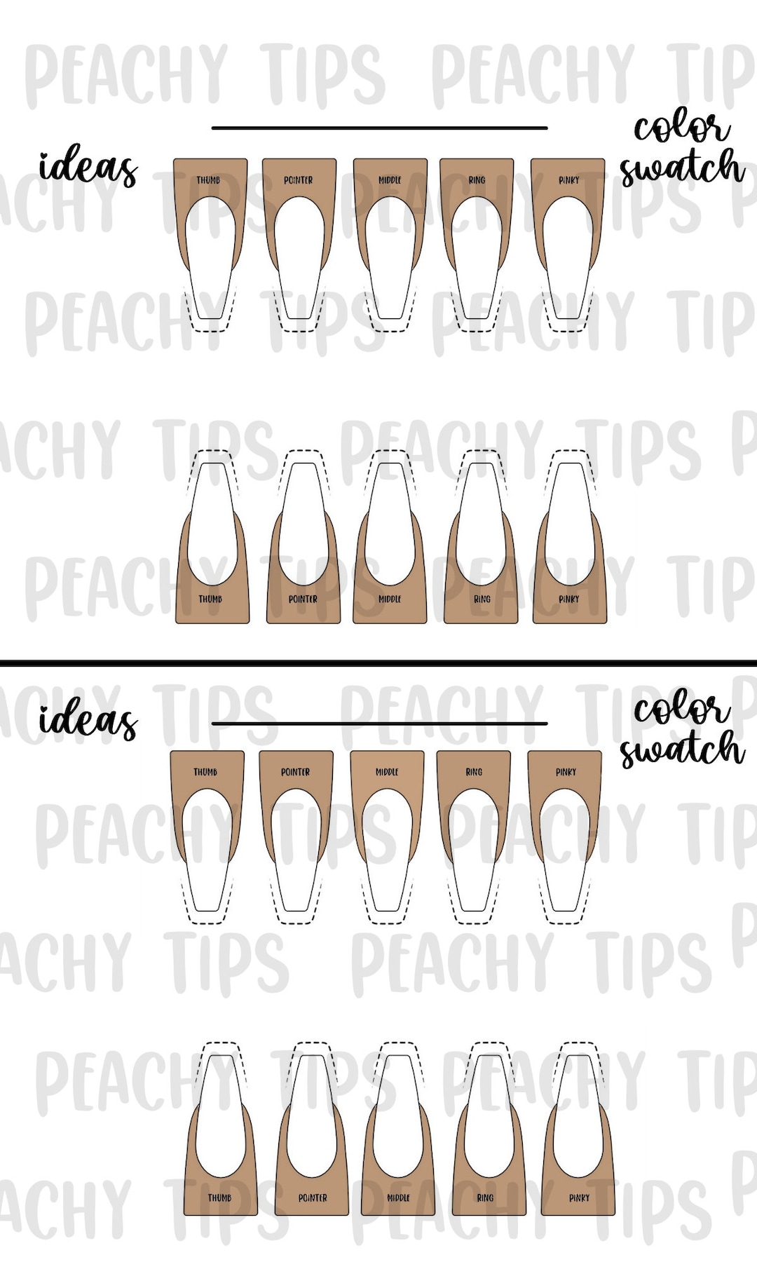 S3 Skin Tone Nail Design Template: Printable DIY (PDF) - Etsy