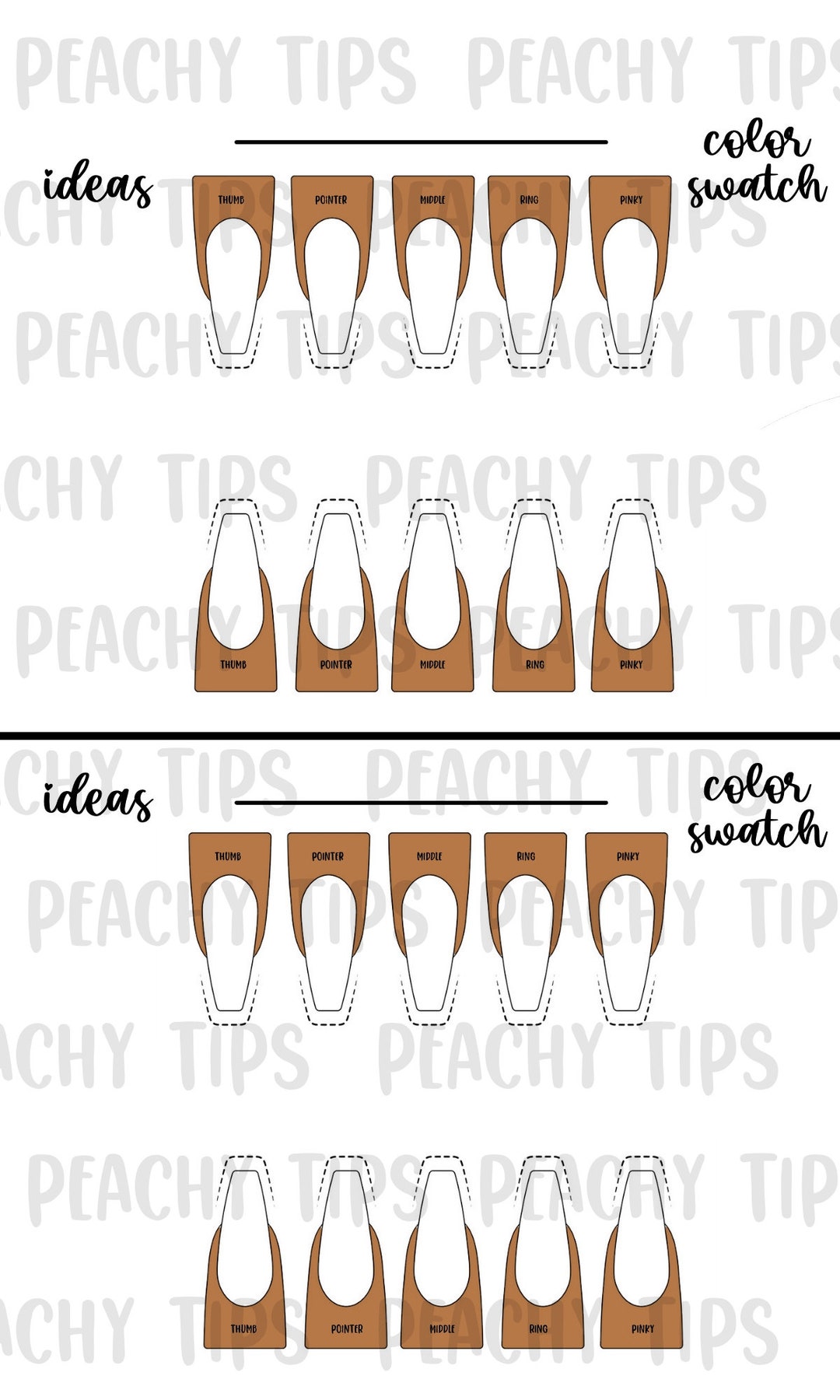 S5 Skin Tone Nail Design/template | Printable/downloadable Template ...