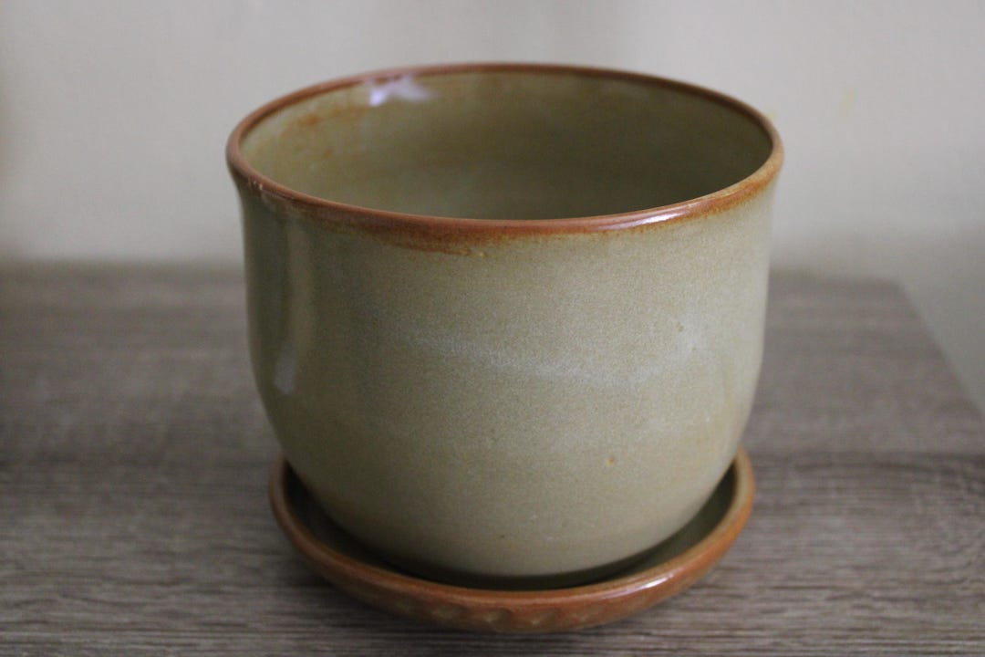 Cream Rust Ceramic Planter With Drainage Plate - Etsy