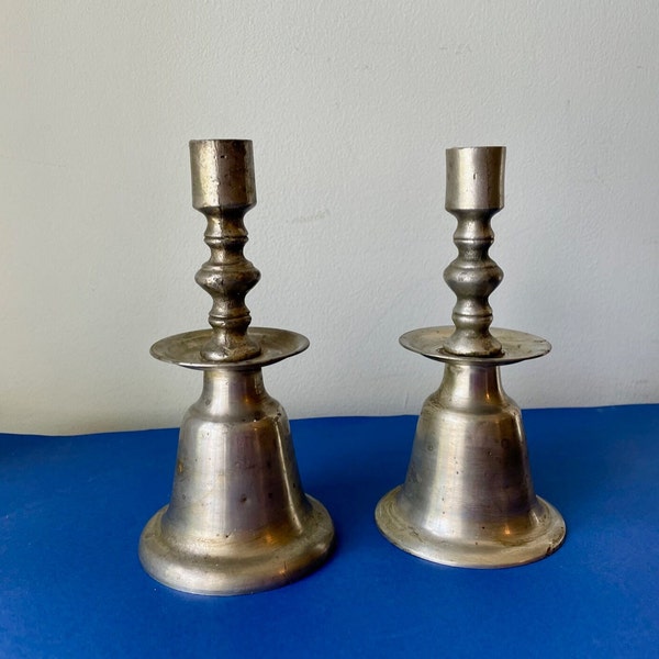 Antique Pewter Candlesticks - Etsy