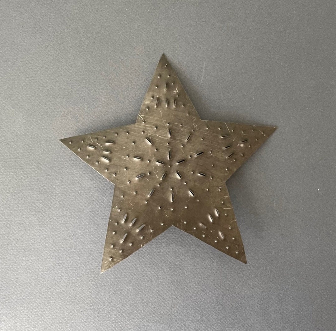 Vintage Large 8 Pierced Tin Star Tree Topper - Etsy