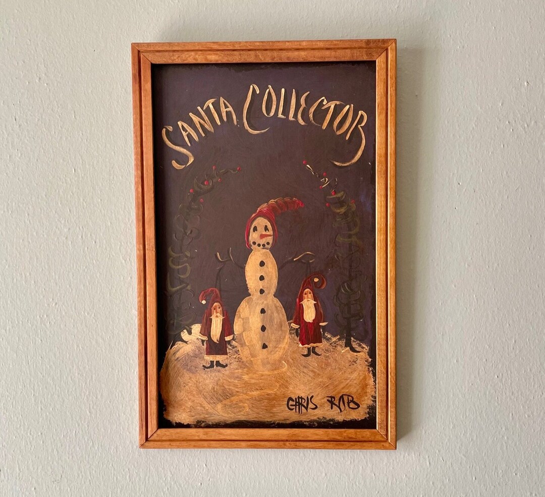 Vintage Santa Collector Folk Art Painting by Chris Robinson - Etsy