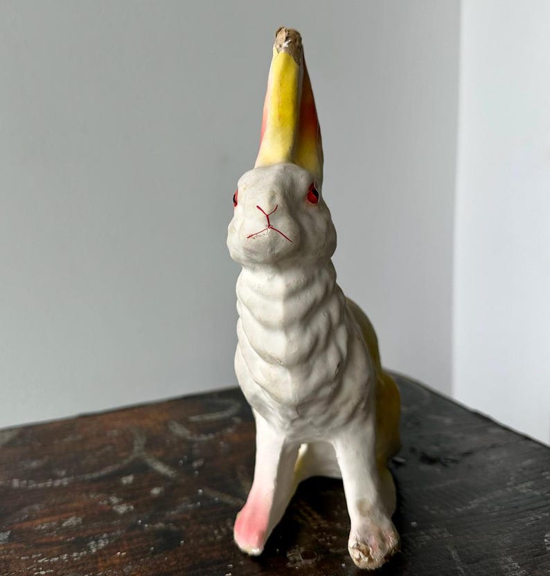 Vintage Paper Mache Bunny Rabbit Candy Container 8 1/2" - Etsy