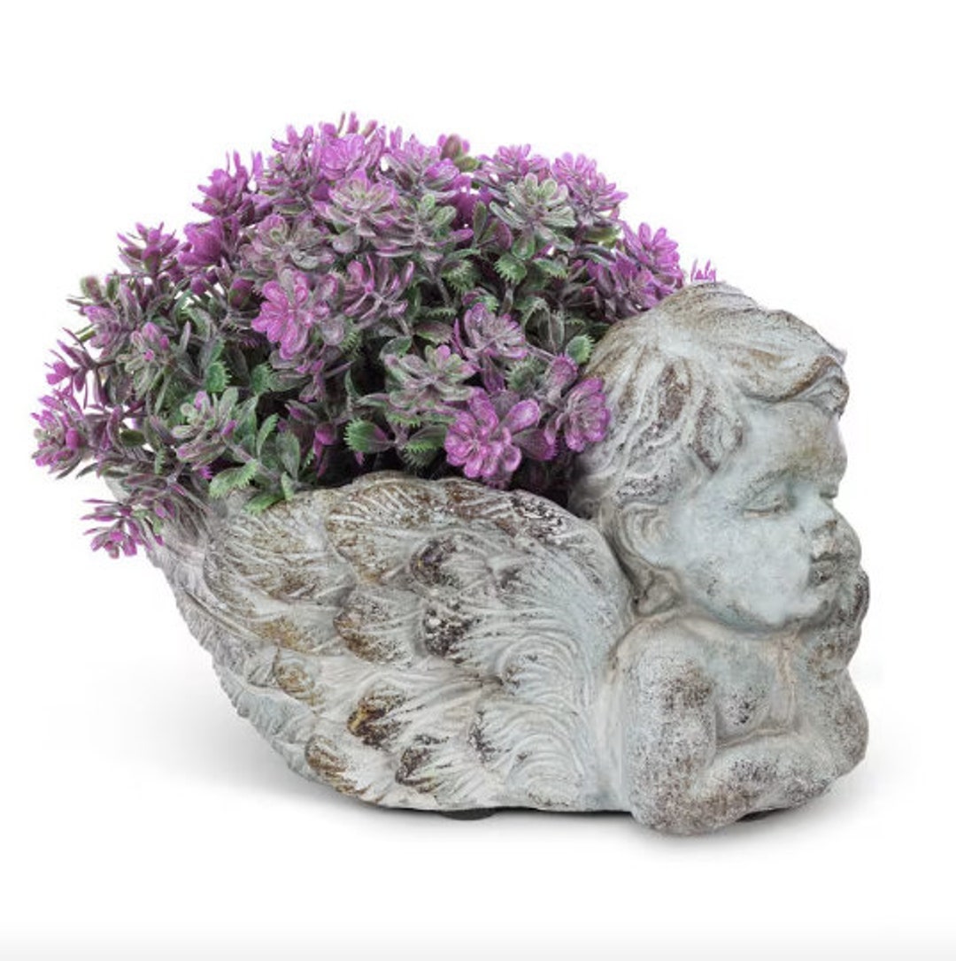 Cement Angel Planter Cherub Facepot Planter Pot Planter - Etsy