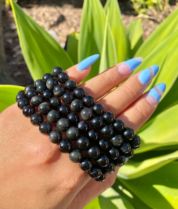 Rainbow obsidian bracelet obsidian bracelet