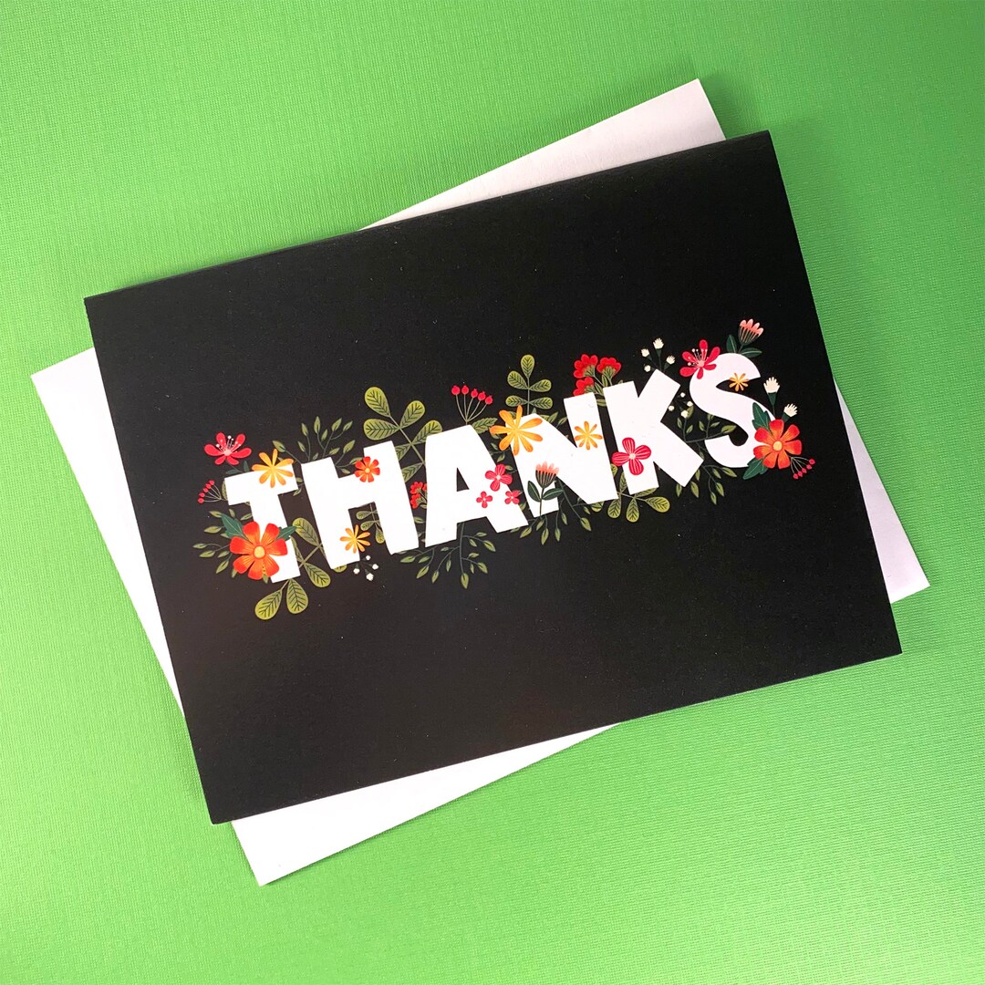 Thanks Card, Appreciation Cards, Floral Thank You Cards, Thank You Note ...